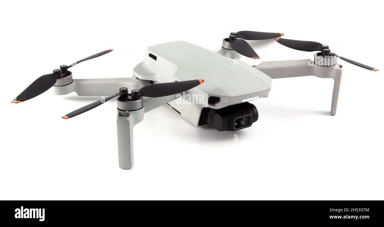 Gray drone isolated on white background Stock Photo - Alamy