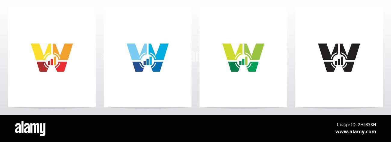 Bar Chart And Crosshair On Letter Logo Design W Stock Vector Image ...