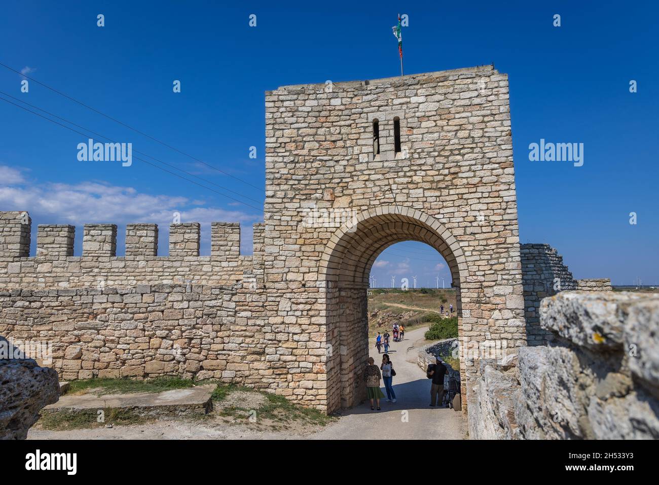 Fortress tower gate on Kaliakra Cape in Southern Dobruja region of the ...