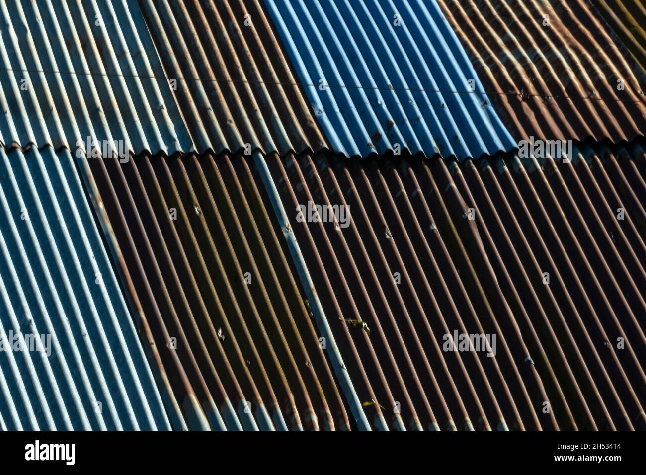 Rusty corrugated iron roofing, Auvergne, France Stock Photo - Alamy