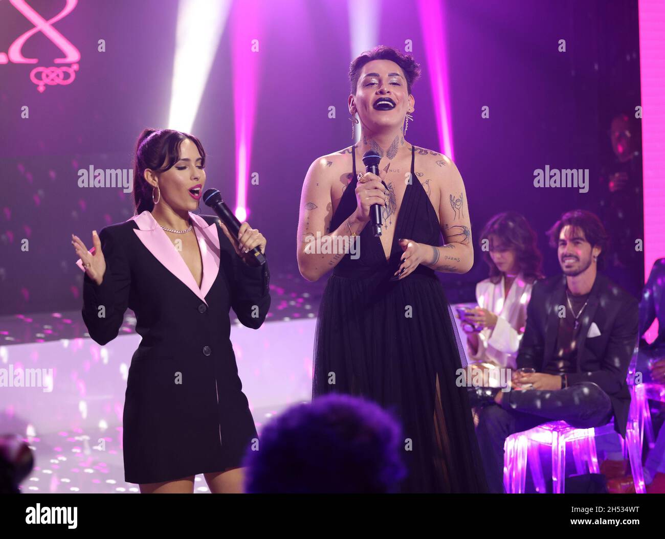 MIAMI, FL - NOVEMBER 5: Janelle Rodriguez and Kunno are seen at the ...