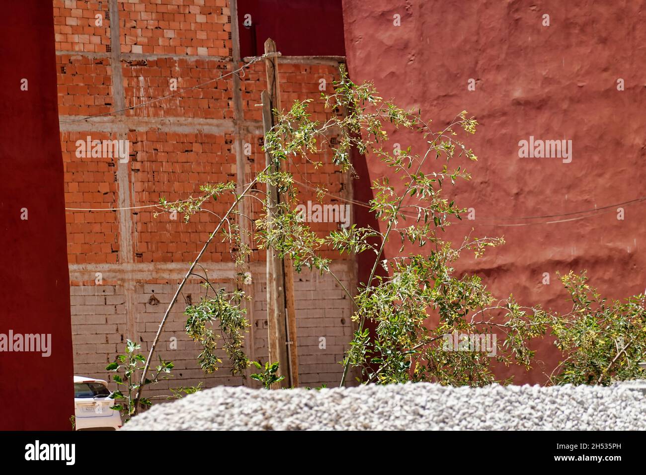 Construction process and pieces of equipment of building a house Stock ...