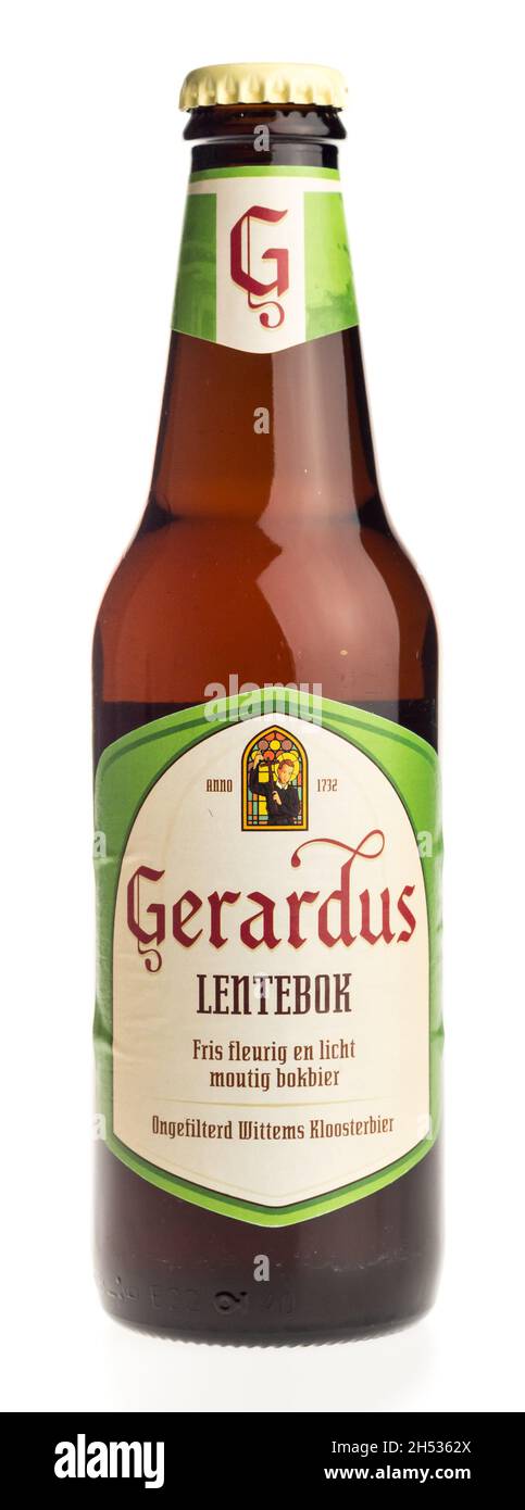 Bottle of Gerardus Lentebok beer isolated on a white background Stock ...