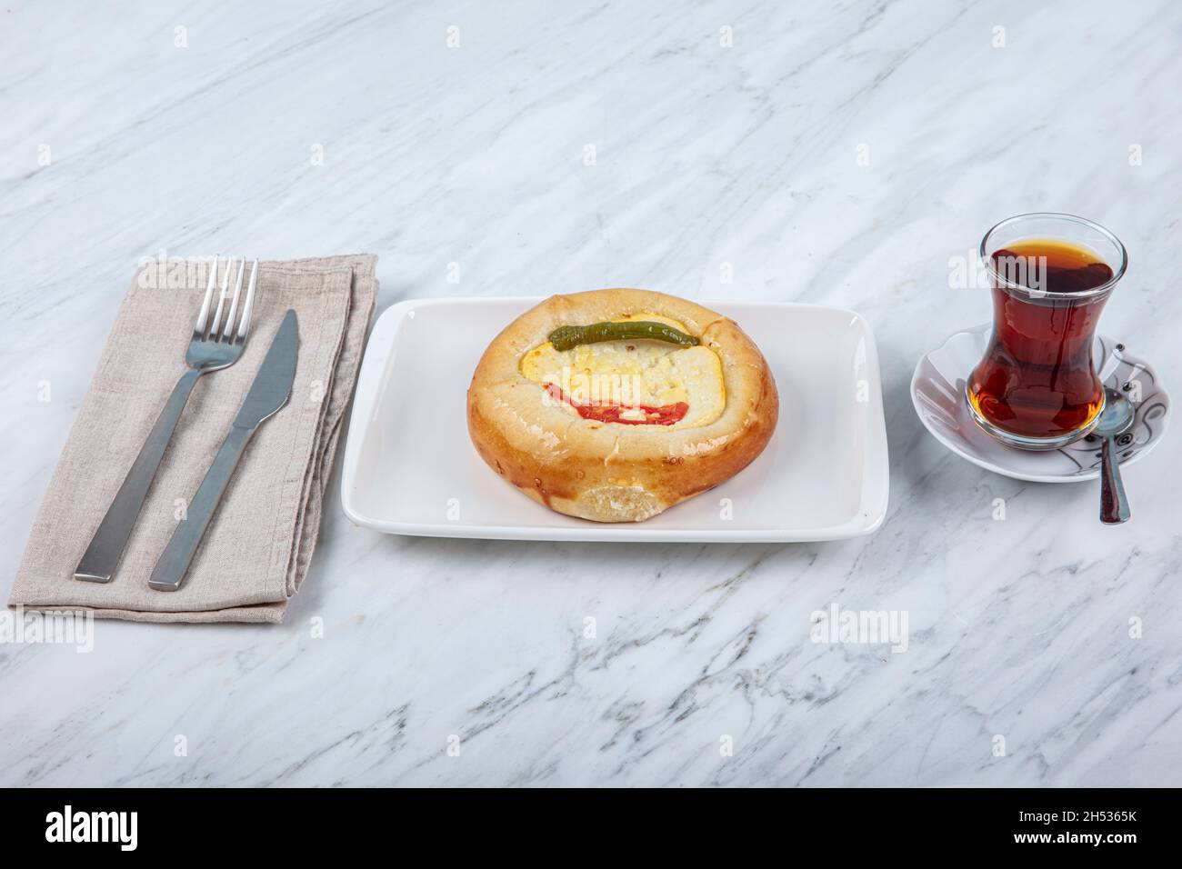 Mini Pizza with Kashar Cheese from Turkish cuisine. Puff pastry mini ...