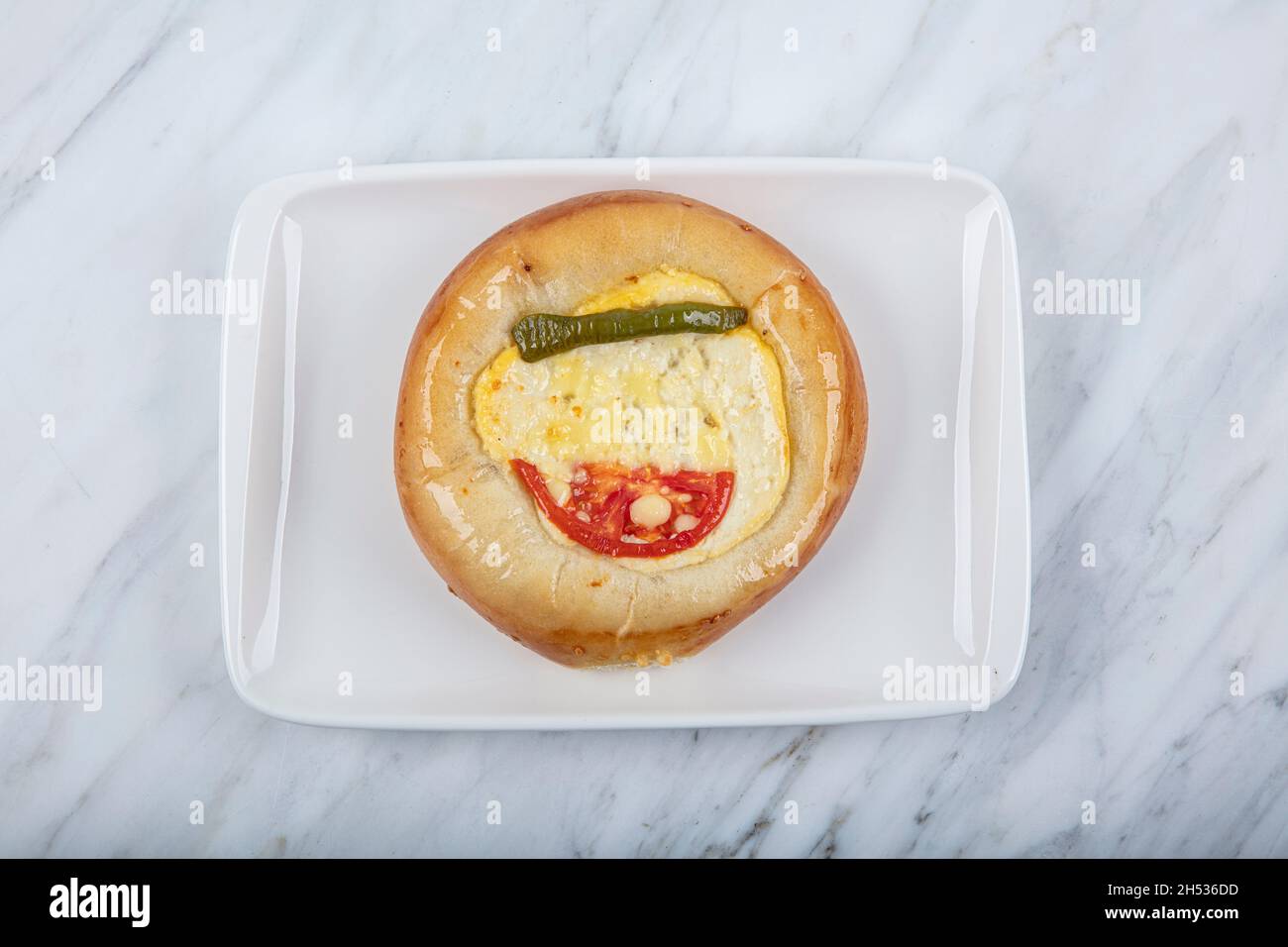 Mini Pizza with Kashar Cheese from Turkish cuisine. Puff pastry mini ...