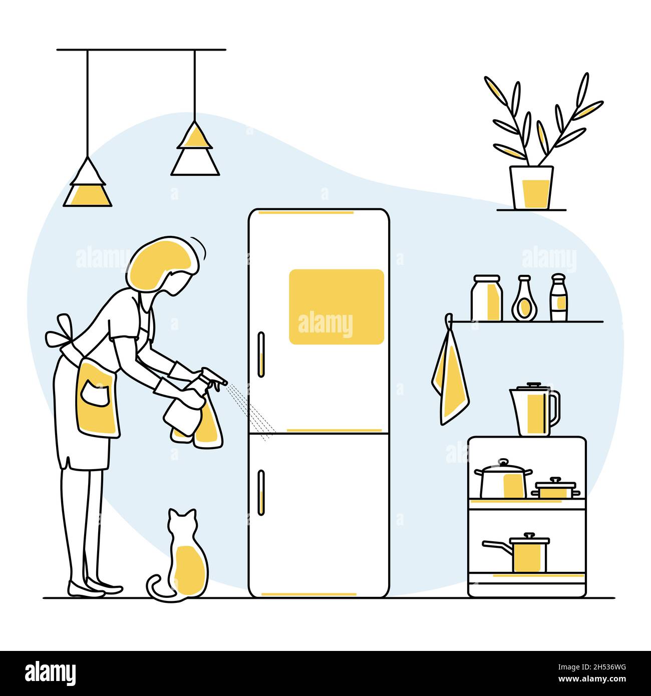 Cleaning Fridge Clipart