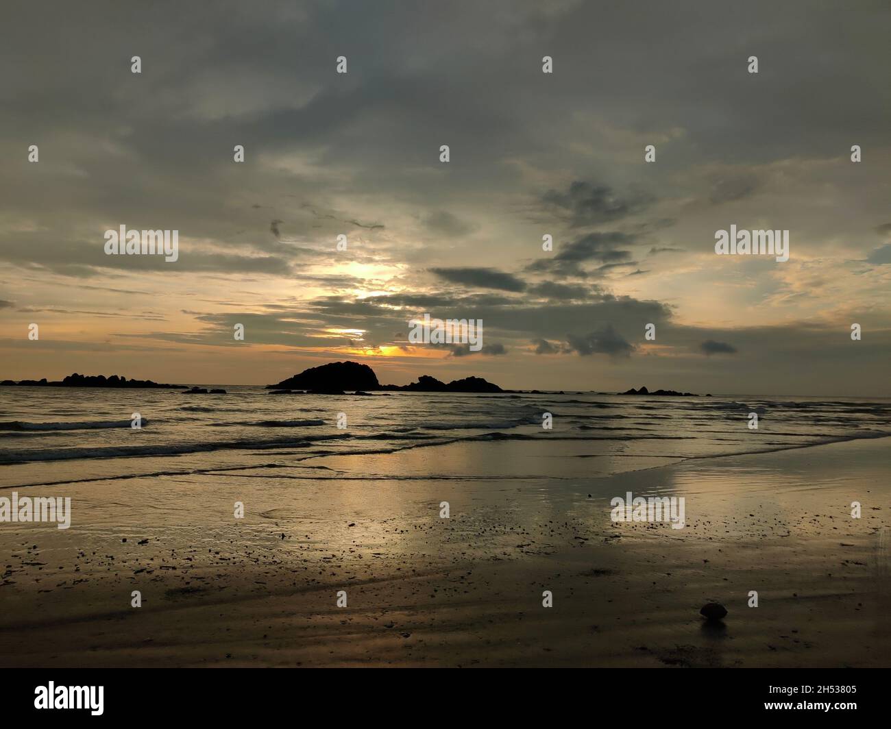Evening Sunset Muzhappilangad Drive in Beach Kannur Kerala Stock Photo Evening Sunset Muzhappilangad Drive in Beach Kannur Kerala Stock Photo