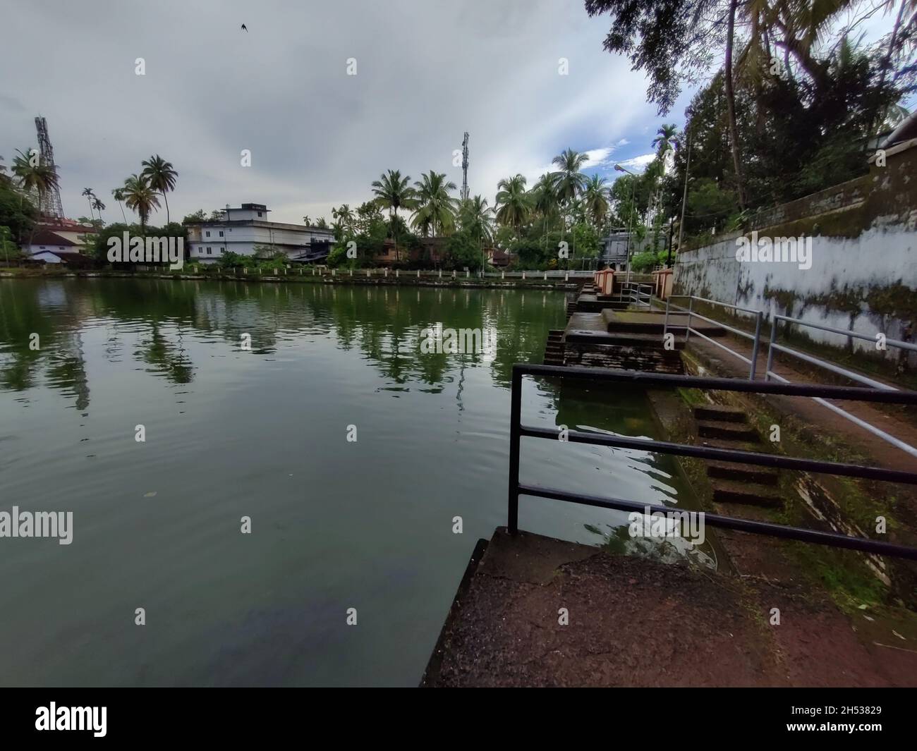 Sree Ramaswamy Temple pond/Thiruvangad/Thalassery/Kerala Stock Photo ...
