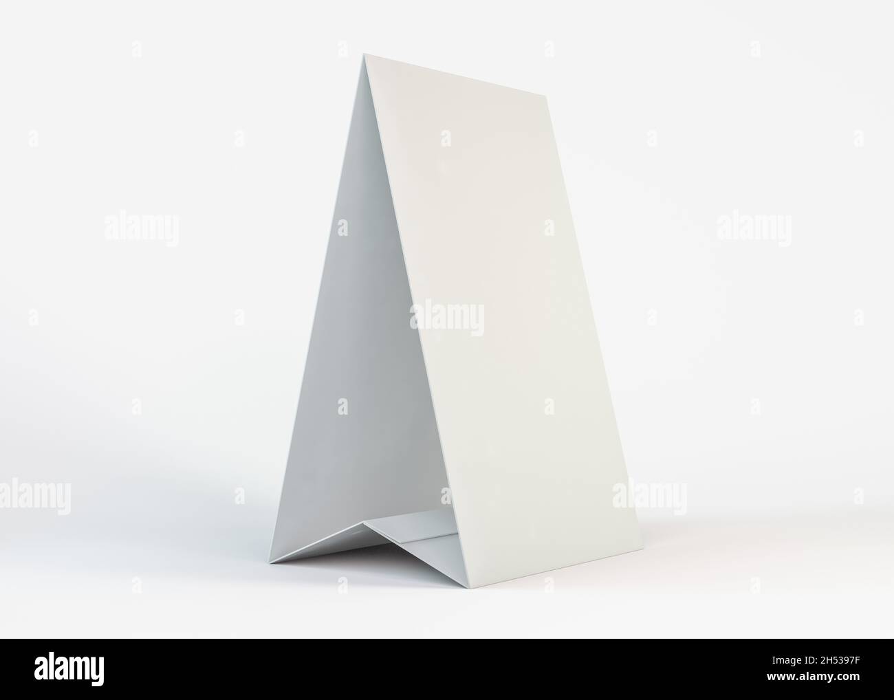 Blank paper Table Tent isolated on white as template for presentation ...