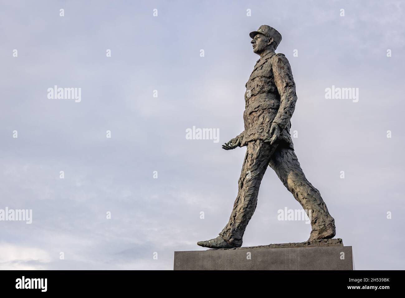 Monument of Charles de Gaulle on a Charles de Gaulle roundabout in ...