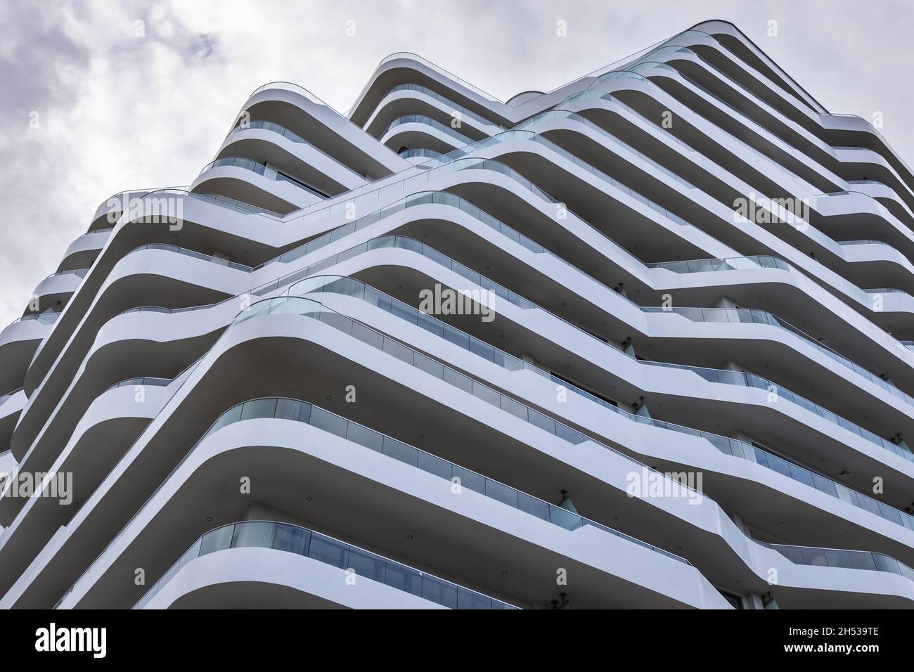 Modern apartment building in Burgas on the Bulgarian Black Sea Coast in ...