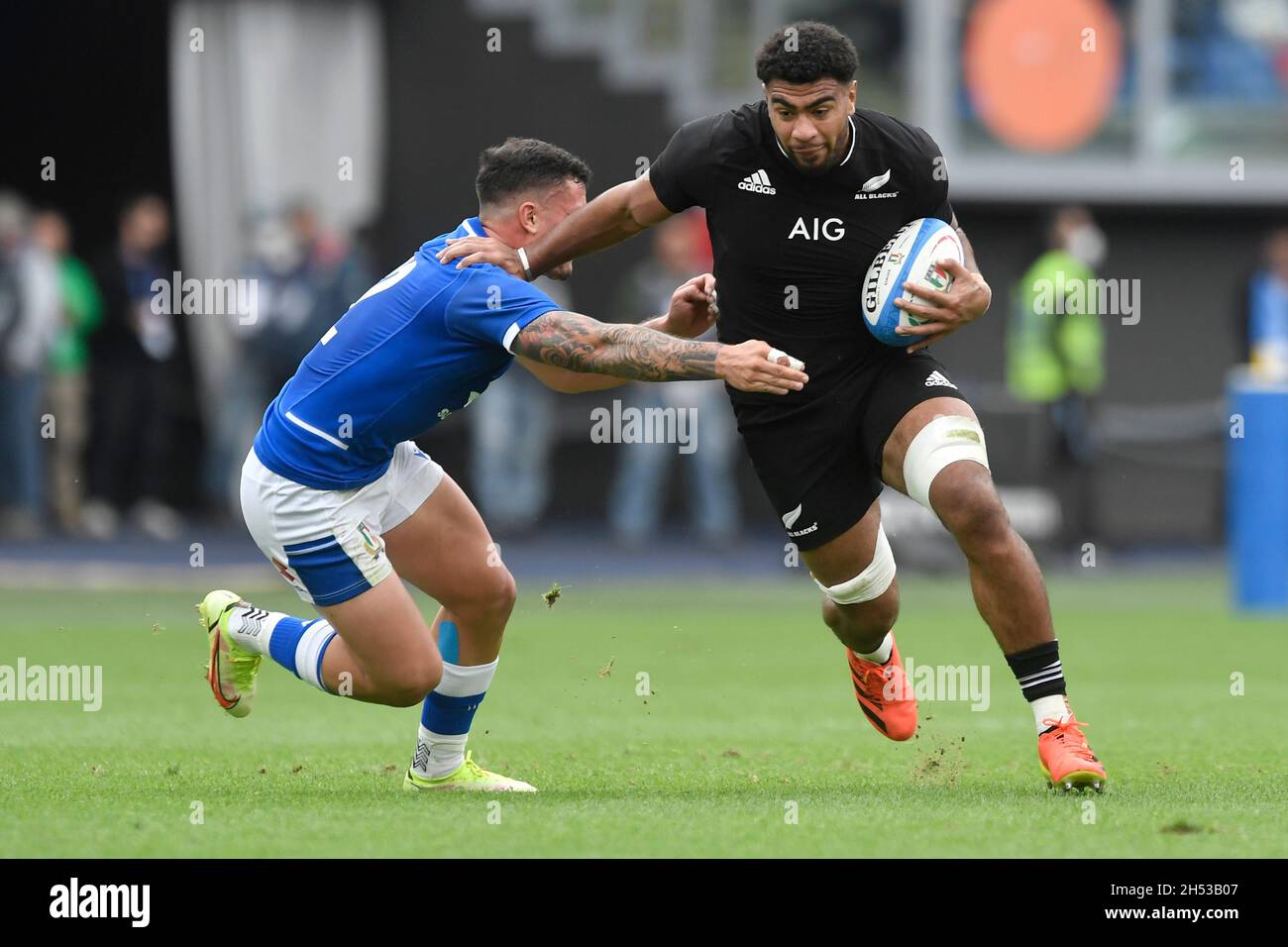 Rome, Italy. 06th Nov, 2021. Hoskins Sotutu of All Balcks during Rugby ...