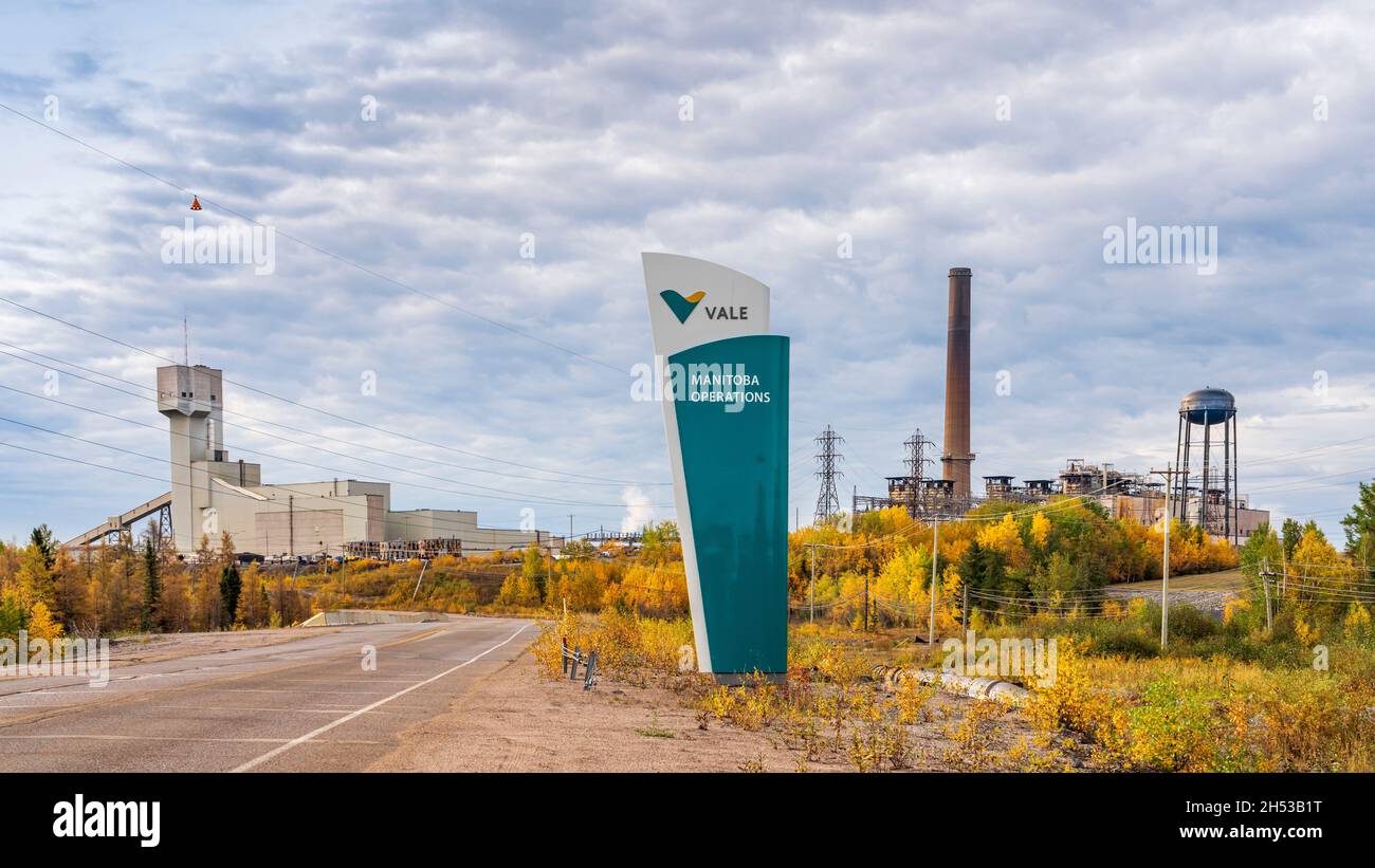 The Vale Canada nickel mine with fall foliage color near Thompson ...