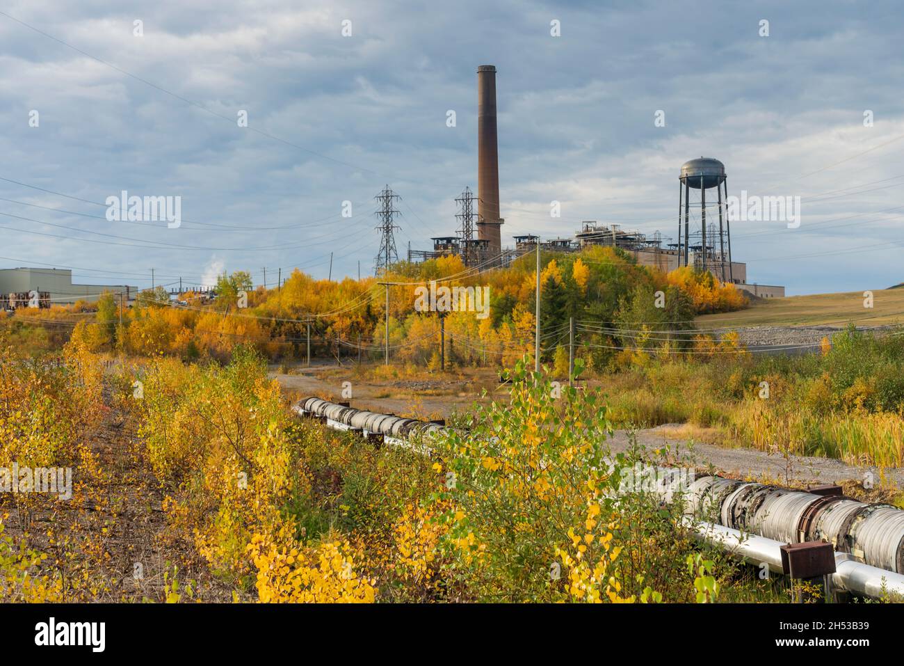 The Vale Canada nickel mine with fall foliage color near Thompson ...