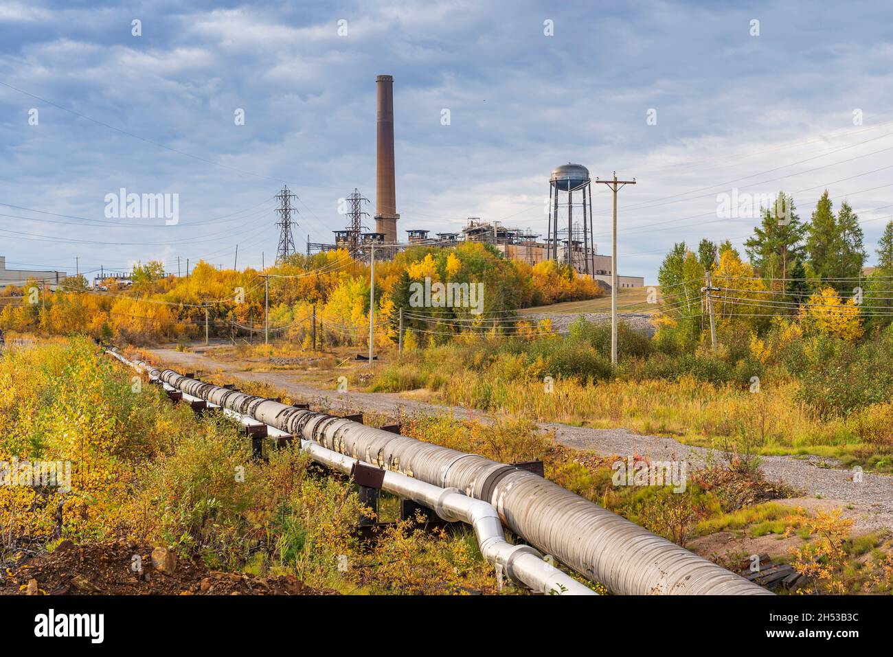 The Vale Canada nickel mine with fall foliage color near Thompson ...