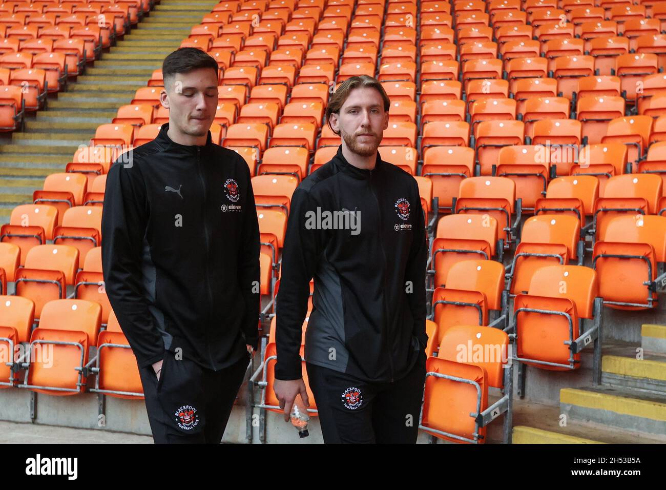 Josh Bowler #11 of Blackpool arrives at Bloomfield Road Stock Photo - Alamy