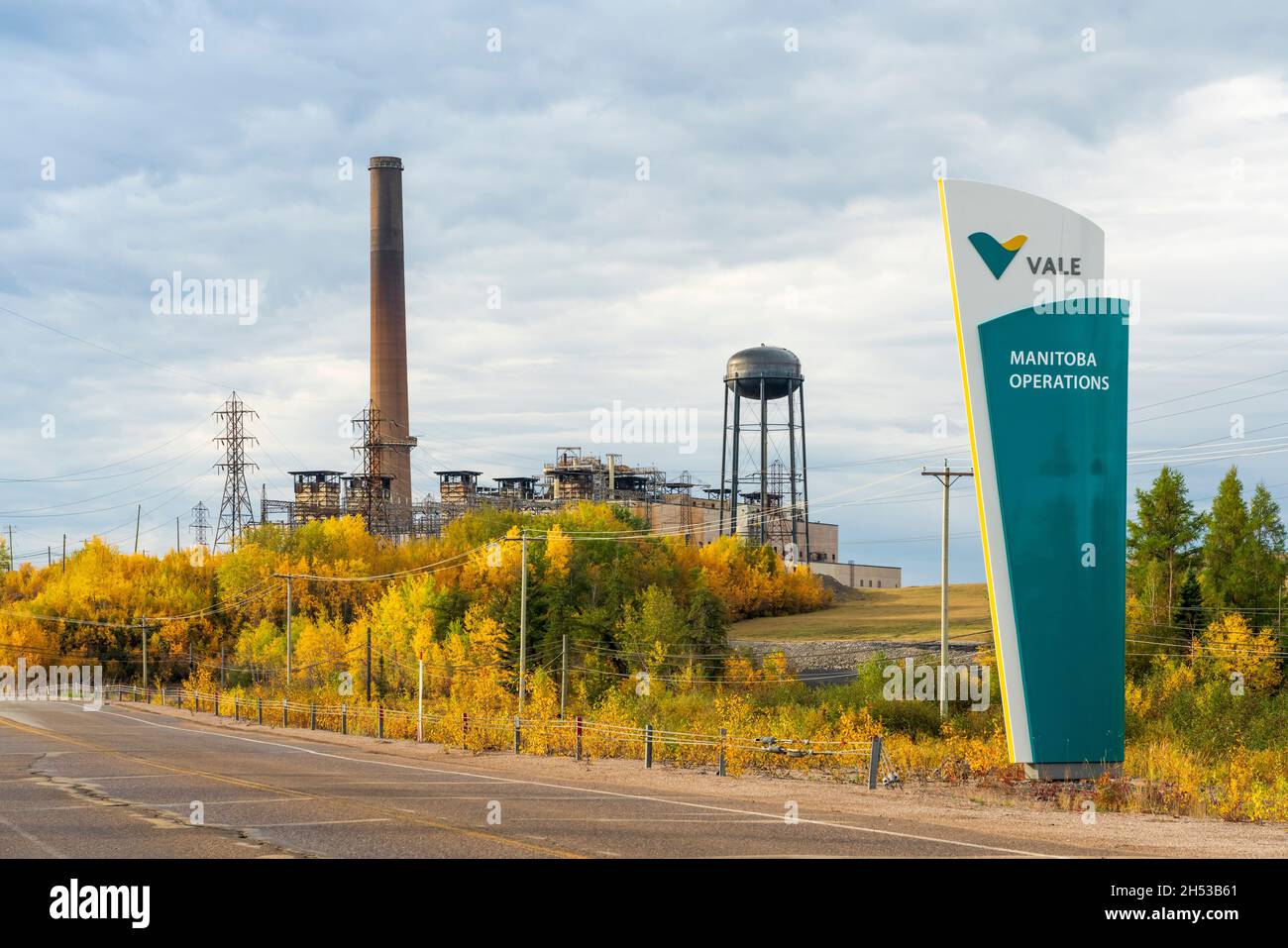 The Vale Canada nickel mine with fall foliage color near Thompson ...