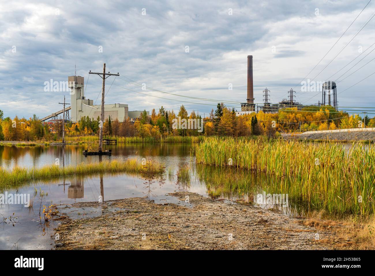 The Vale Canada nickel mine with fall foliage color near Thompson ...