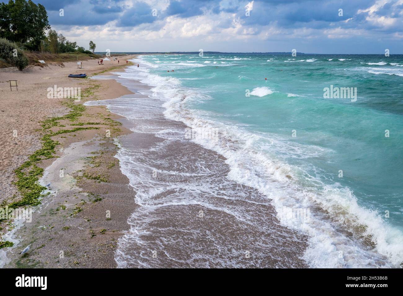 Beach in Shabla town and seaside resort in Dobrich county, Black Sea ...
