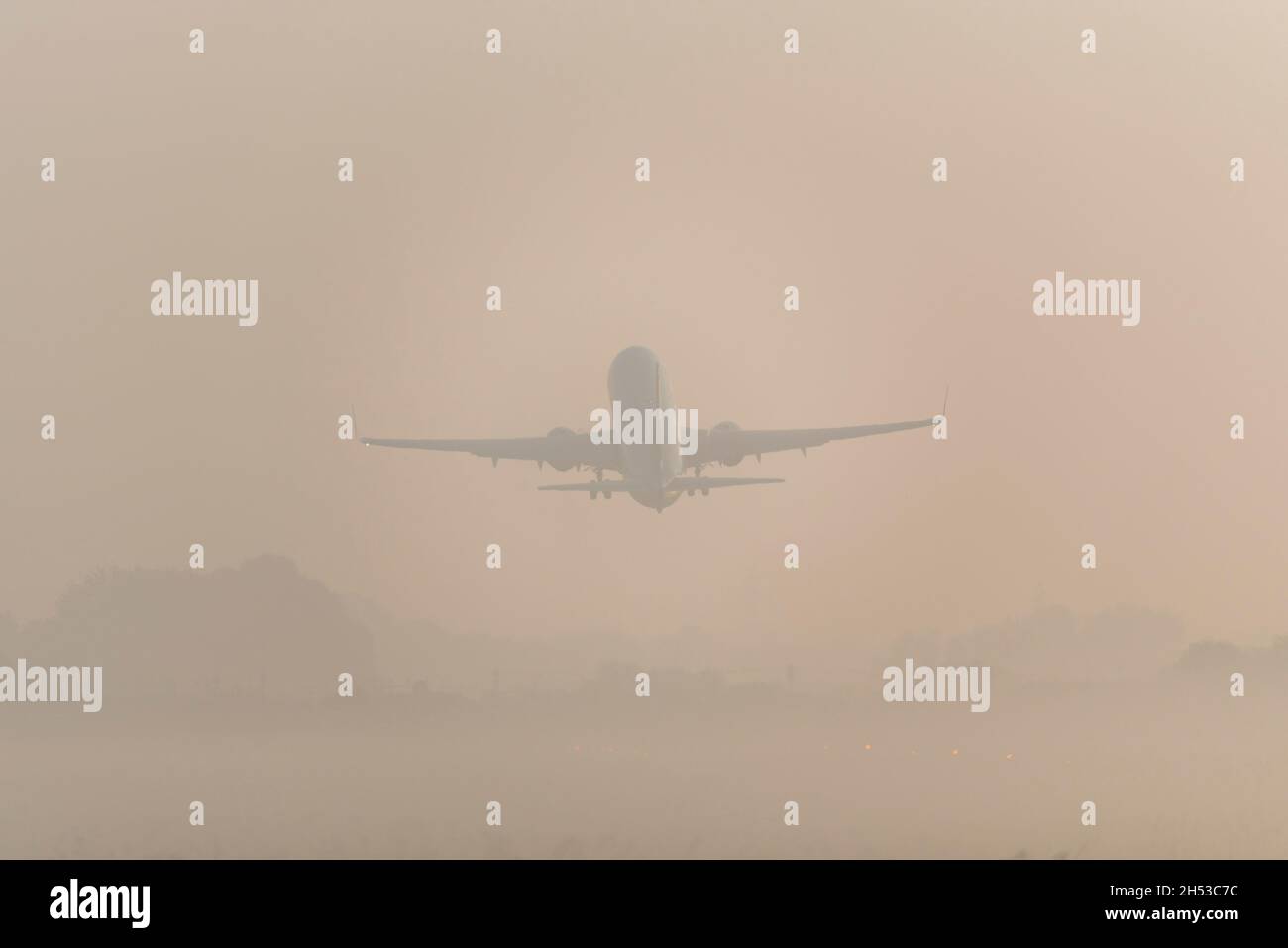 Airplanes Taking Off In The Morning