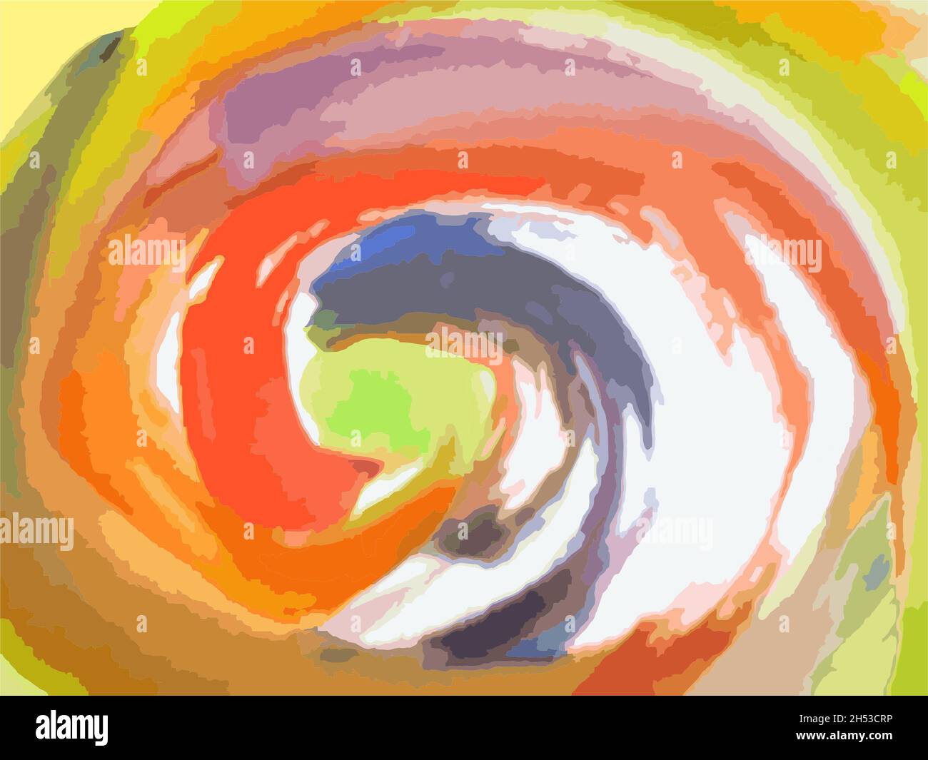 Watercolor spiral background for textiles or prints. Rainbow twirled ...