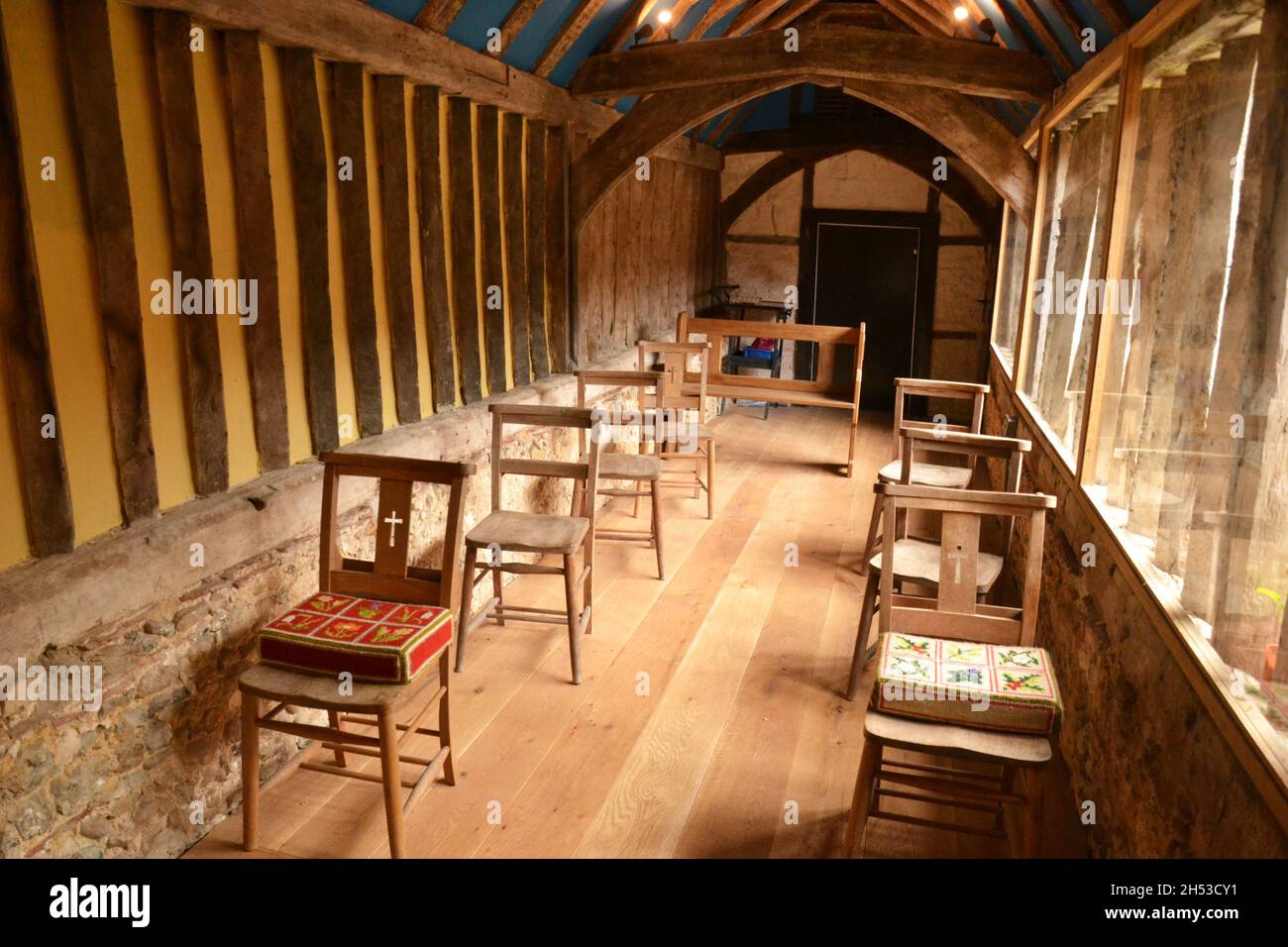 Small historical chapel inside Clare Priory, Suffolk, UK Stock Photo ...