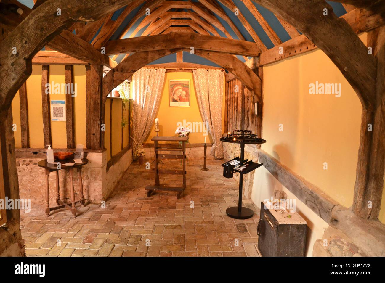 Small historical chapel inside Clare Priory, Suffolk, UK Stock Photo ...