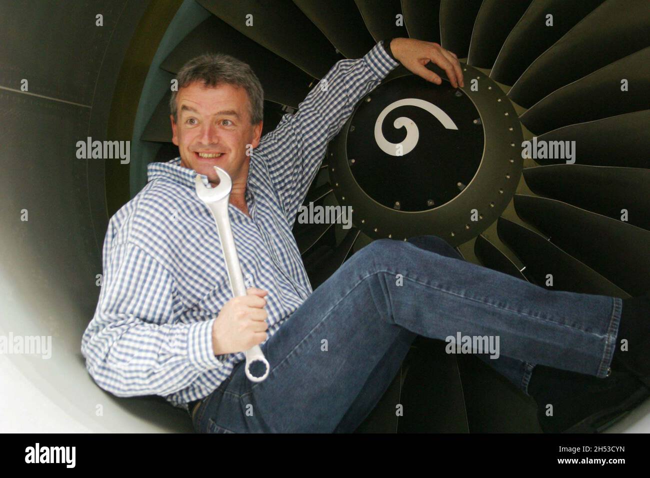 Chief Executive of Irish Airline Ryanair Michael O'Leary messing about ...