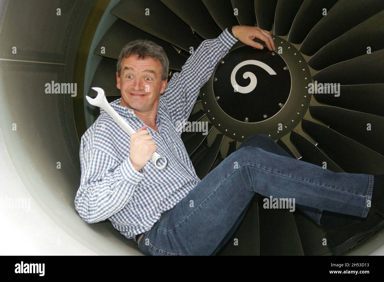 Chief Executive of Irish Airline Ryanair Michael O'Leary messing about ...