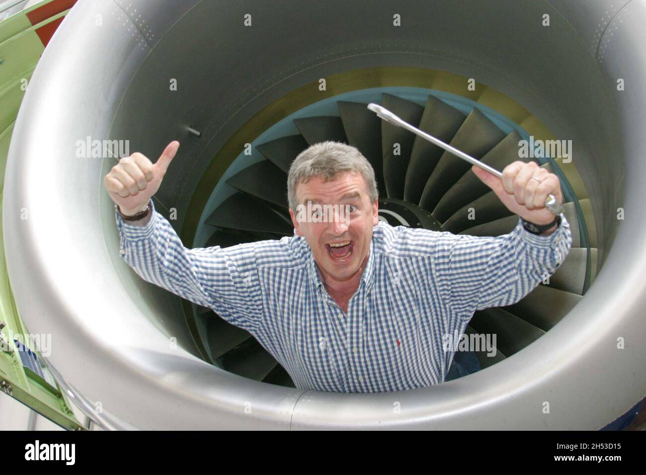 Chief Executive of Irish Airline Ryanair Michael O'Leary messing about ...