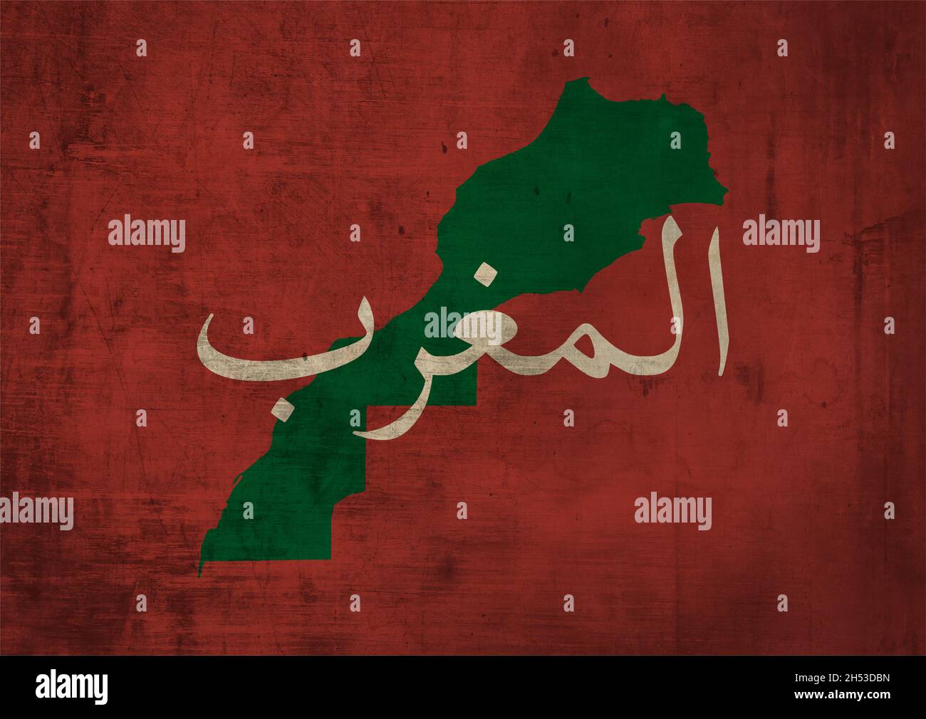 minimalist map and the name of Morocco design with grunge wood strong ...