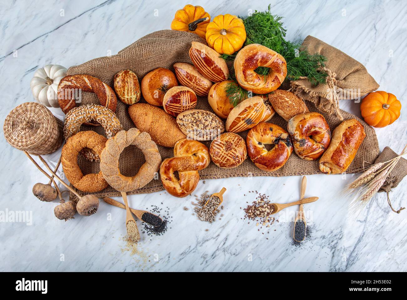 Turkish bakery, pastry products. Assorted Turkish pastry products ...