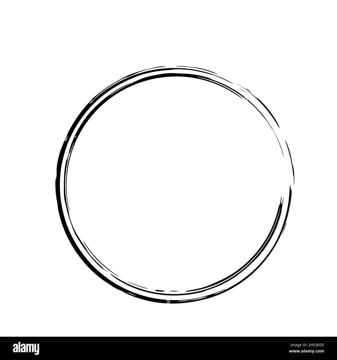 Round grunge frame. Circle black border Stock Vector Image & Art - Alamy
