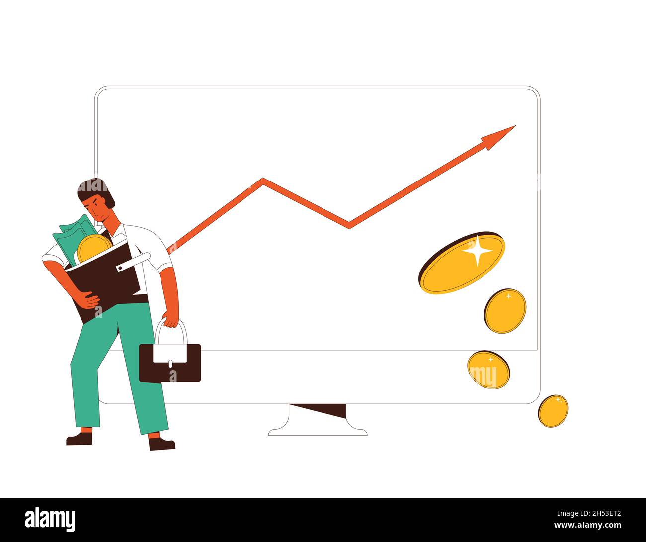 Inflation. Decreased purchasing power. Vector illustration Stock Vector ...