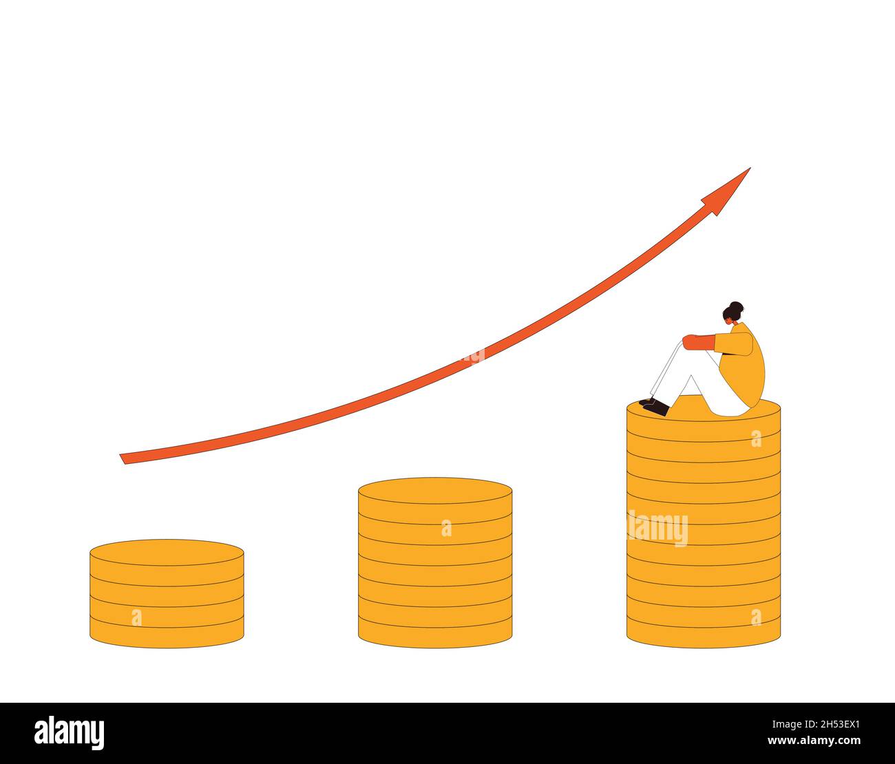 Inflation. Decreased purchasing power. Vector illustration Stock Vector ...