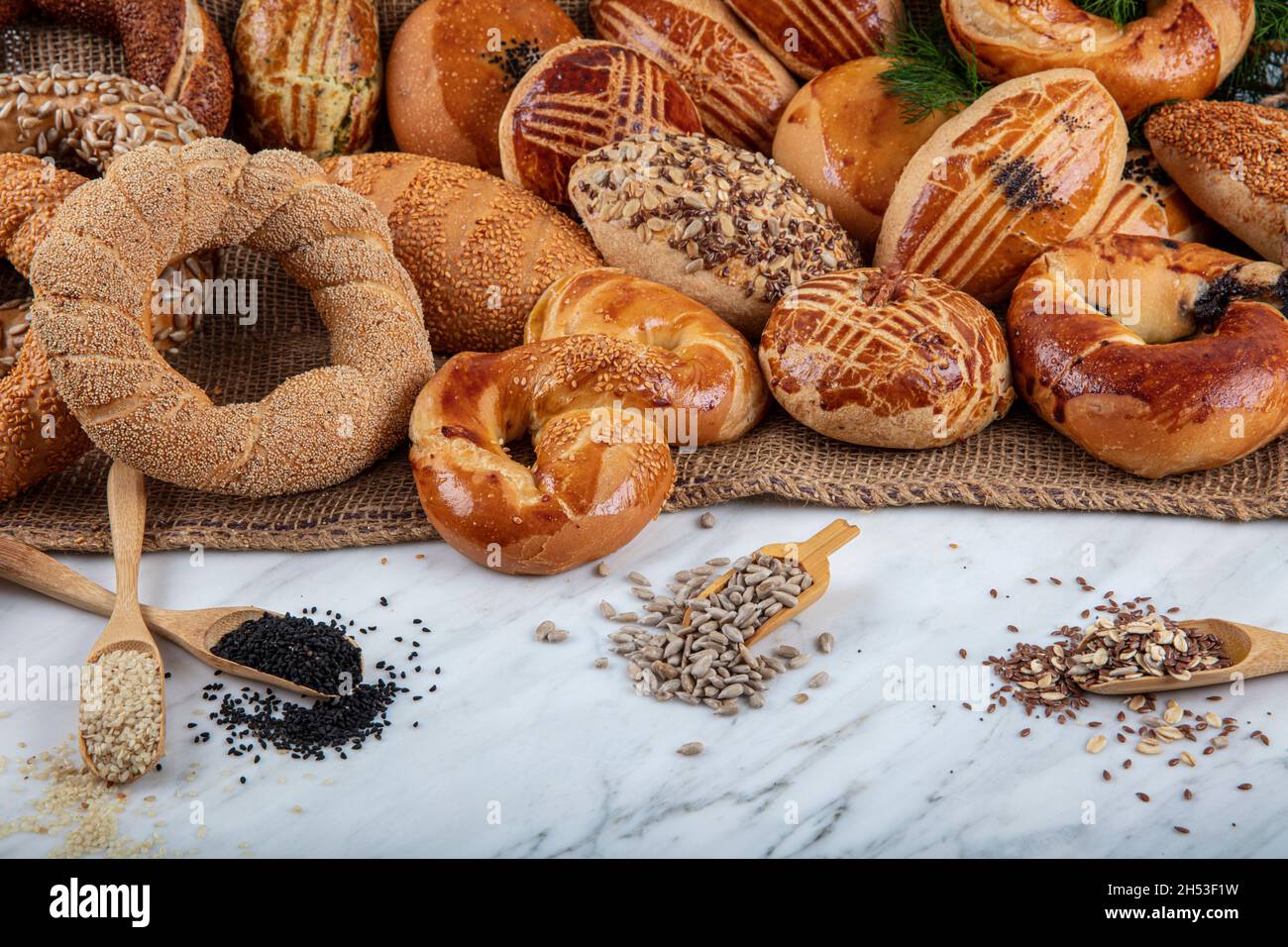 Turkish bakery, pastry products. Assorted Turkish pastry products ...