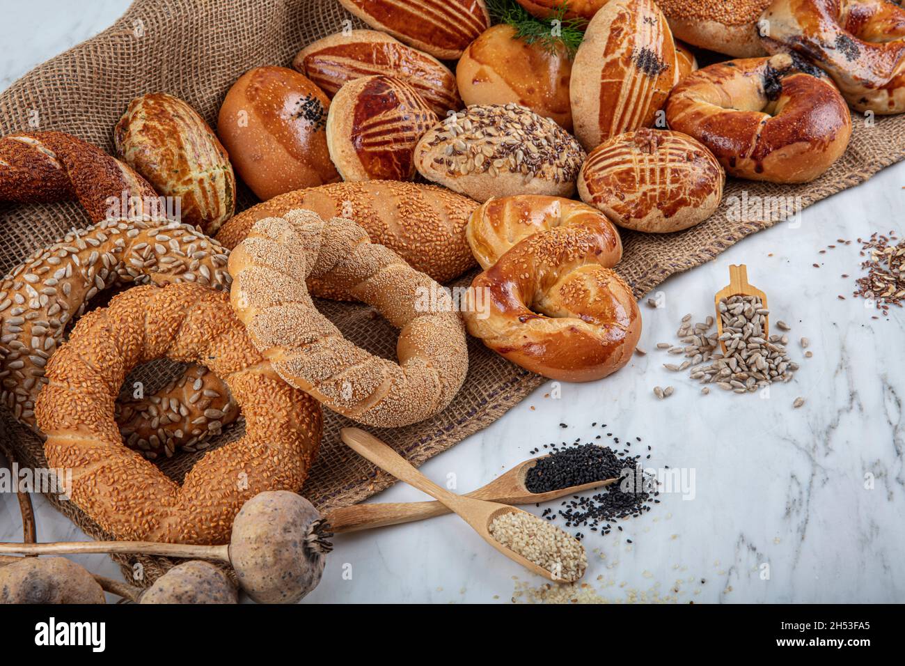 Turkish bakery, pastry products. Assorted Turkish pastry products ...