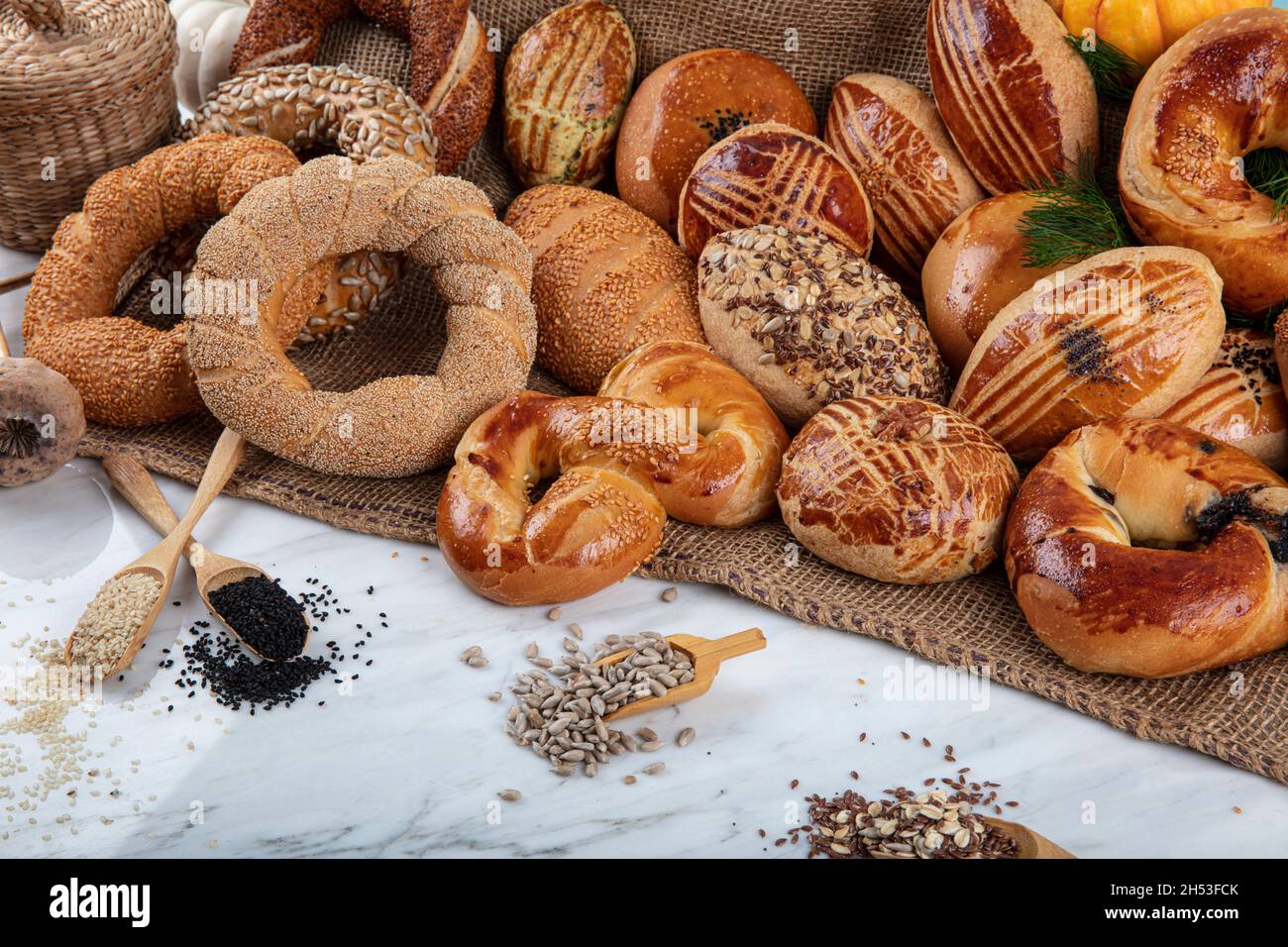 Turkish bakery, pastry products. Assorted Turkish pastry products ...