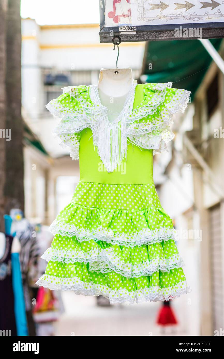 Closeup of a Typical colored Spanish flamenco dress Stock Photo - Alamy