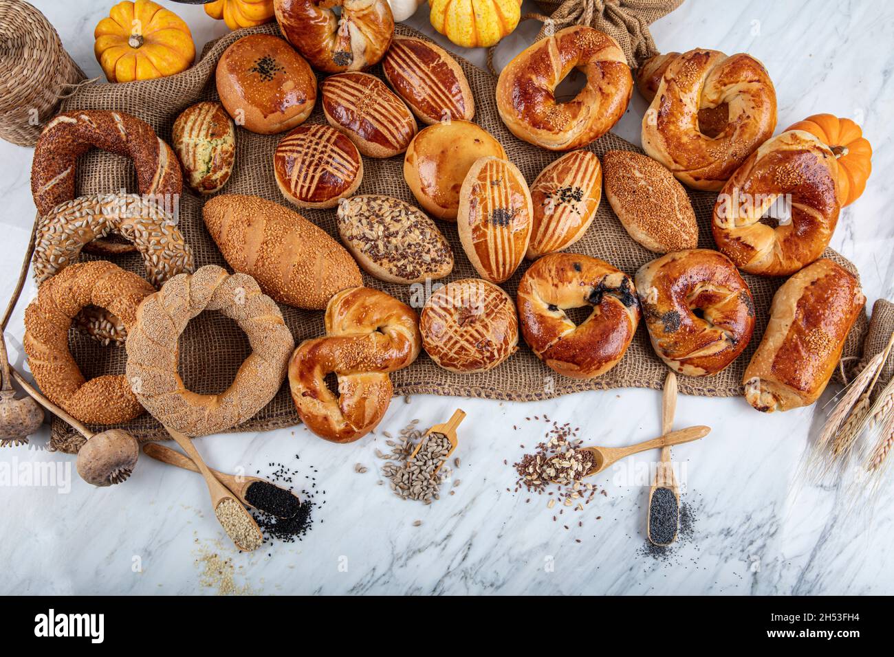 Turkish bakery, pastry products. Assorted Turkish pastry products ...