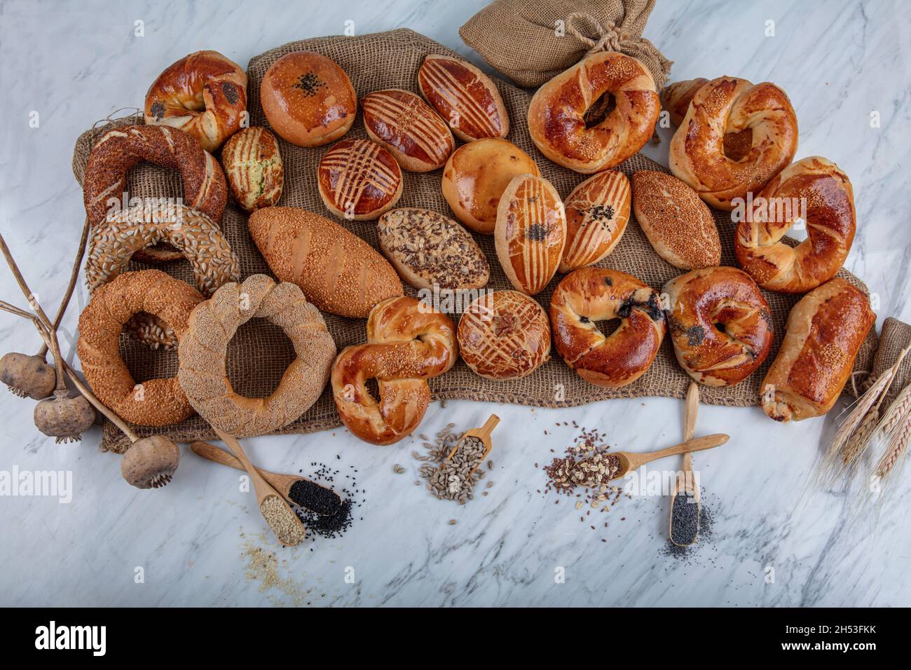Turkish bakery, pastry products. Assorted Turkish pastry products ...