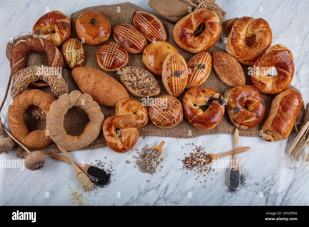 Turkish bakery, pastry products. Assorted Turkish pastry products ...