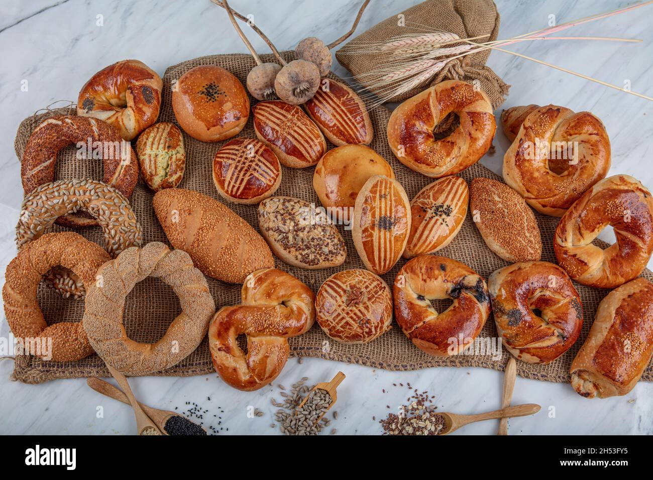 Turkish bakery, pastry products. Assorted Turkish pastry products ...