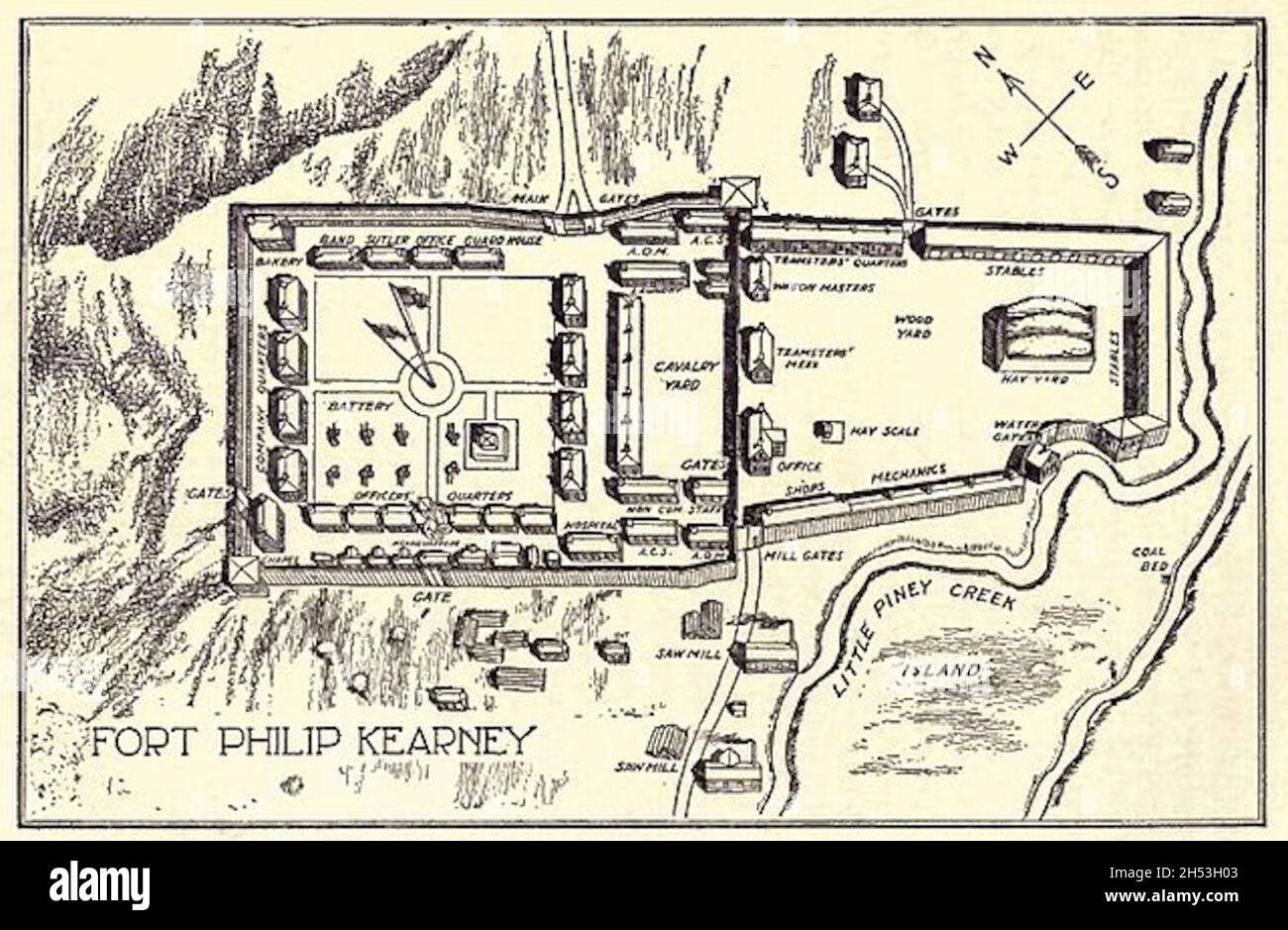 Plan of Fort Phil Kearny Stock Photo - Alamy