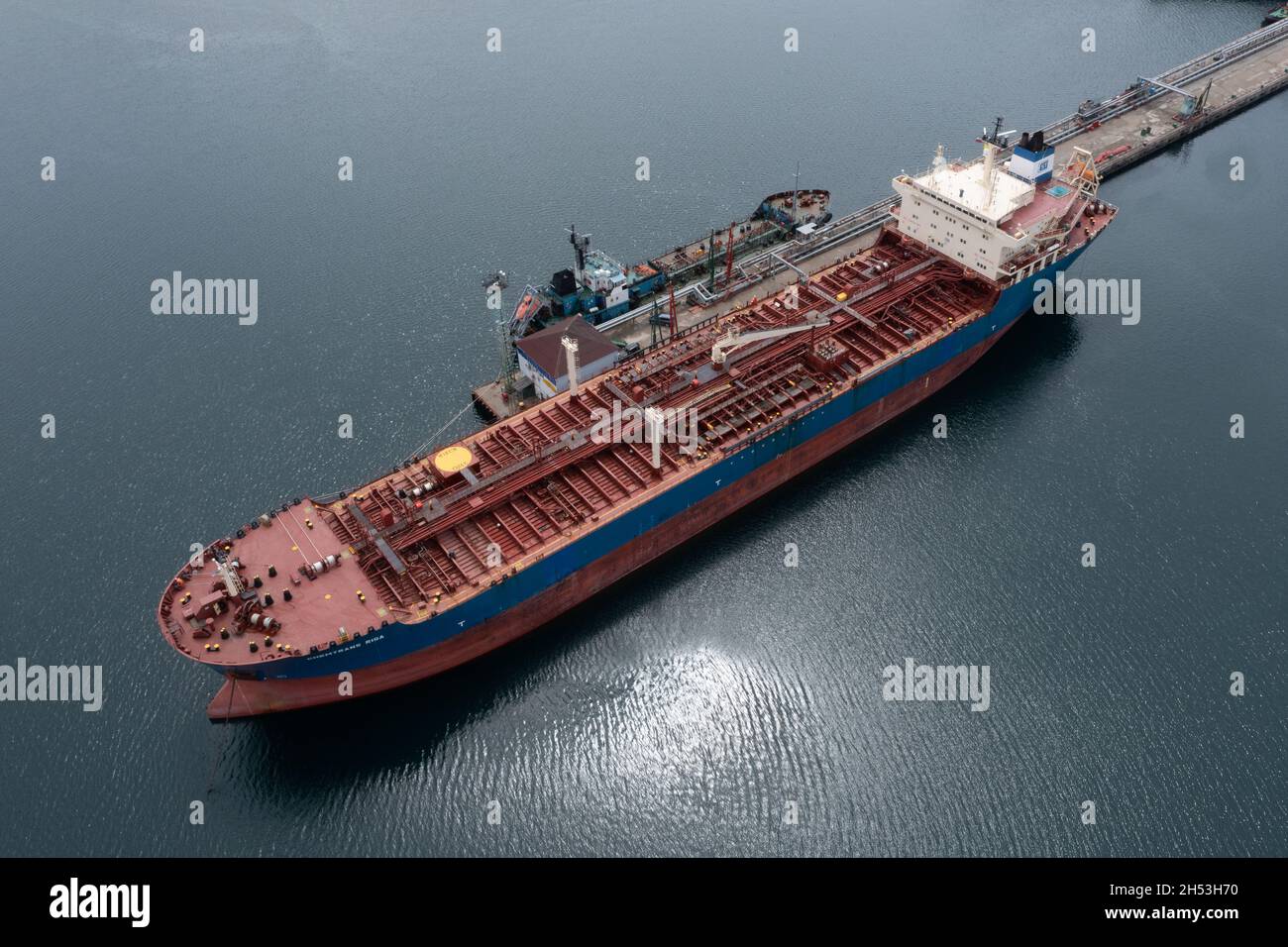 Slavianka, Primorsky Kray, Russia - May 10, 2020: The vessel is loaded ...