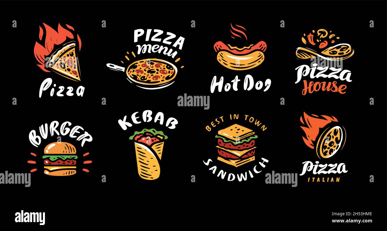 Vintage fast food sign Stock Vector Images - Alamy