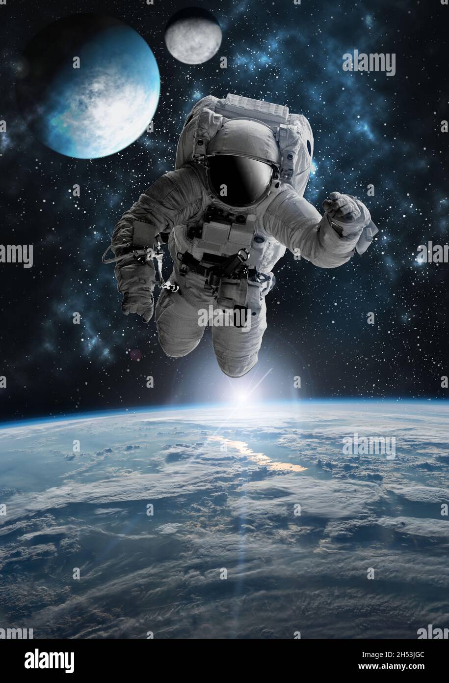 Universe Galaxy Planets Astronaut Stars