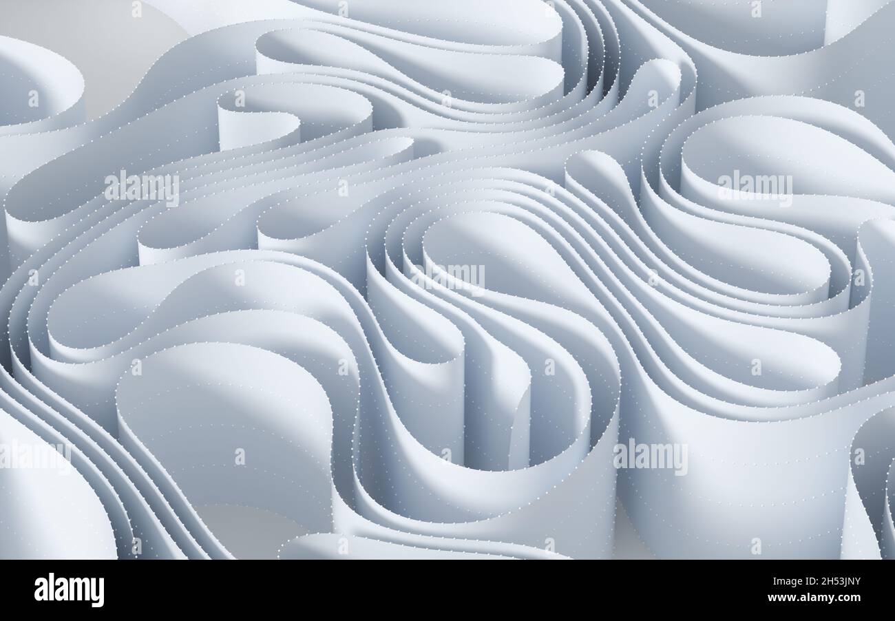 White curved paper, 3d rendering. Computer digital drawing Stock Photo ...