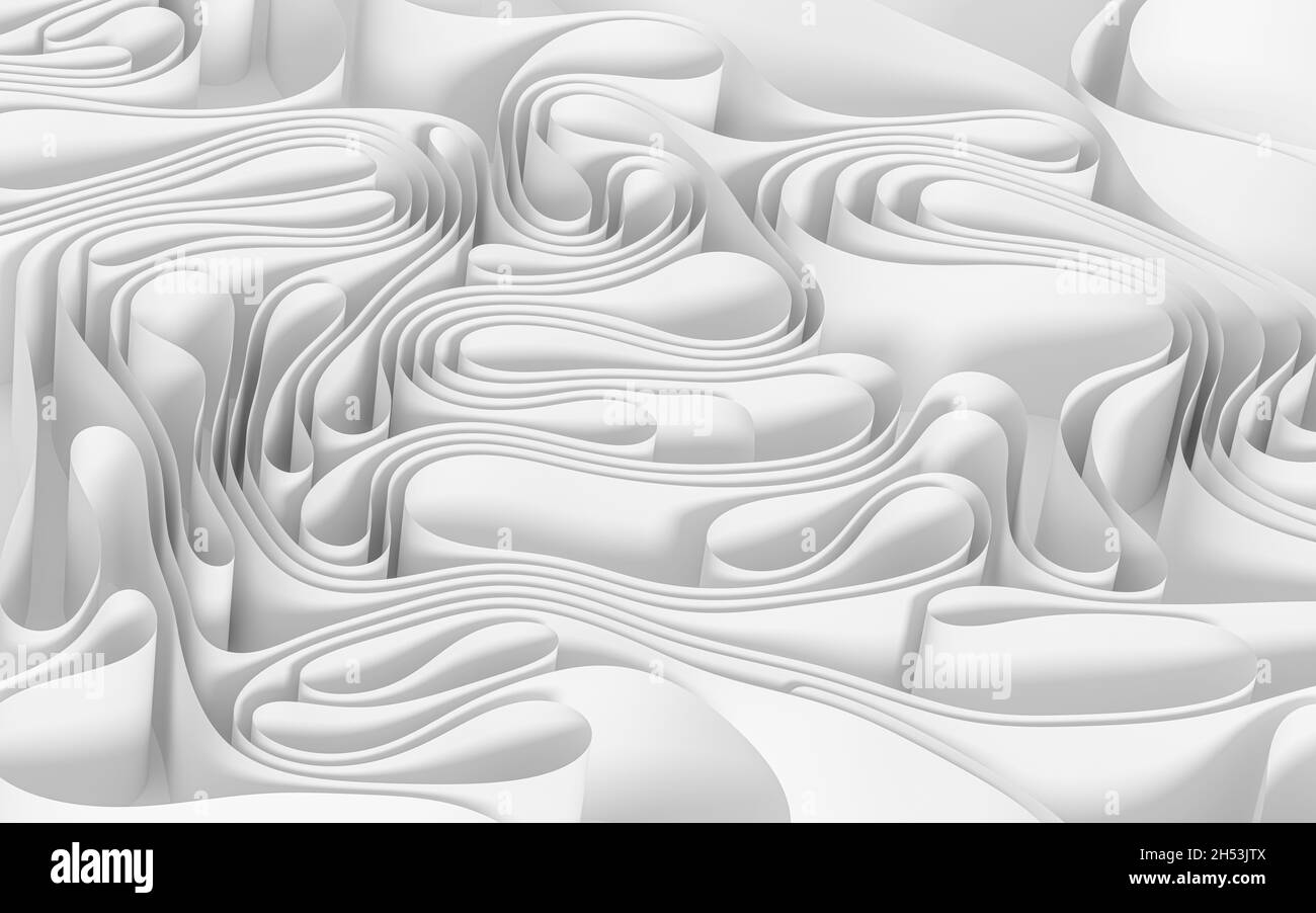 White curved paper, 3d rendering. Computer digital drawing Stock Photo ...