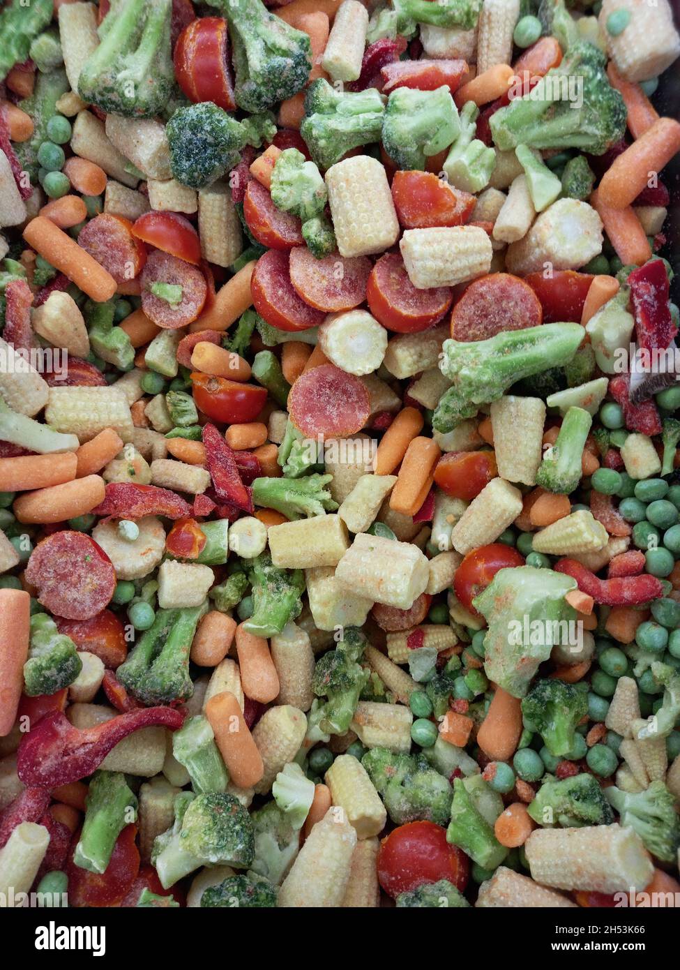 Food. Frozen sliced vegetables. Culinary semi-finished products. . High ...